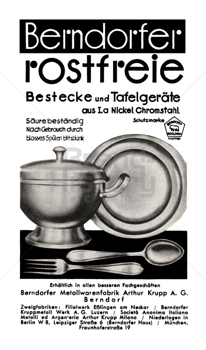 Berndorfer Metallwarenfabrik - Rostfreie Bestecke und Tafelgeräte aus I ...