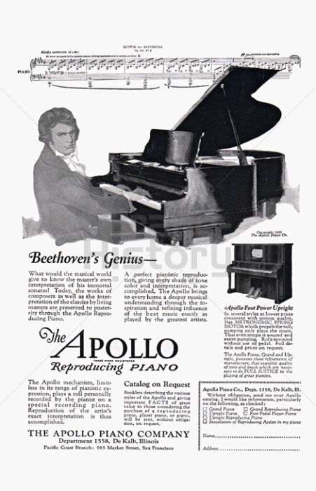 THE APOLLO PIANO COMPANY - Beethoven's Genius . . . | Brand-History