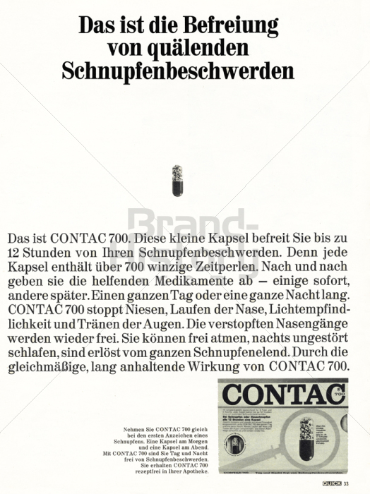 CONTAC 700 - Das ist die Befreiung von quälenden Schnupfenbeschwerden ...