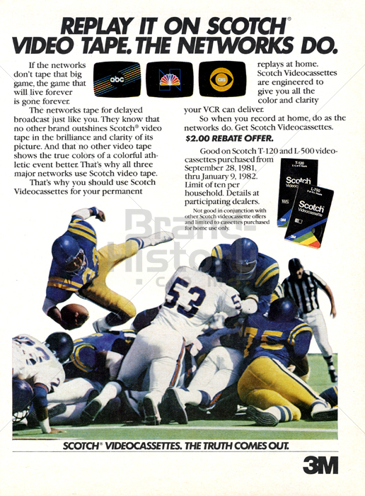 3M - REPLAY IT ON SCOTCH VIDEO TAPE. THE NETWORKS DO. SCOTCH ...