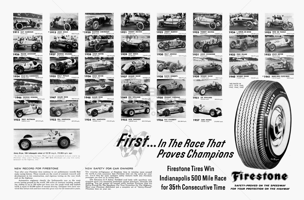 FIRESTONE - NEW RECORD FOR FIRESTONE. NEW SAFETY FOR CAR OWNERS (Sujet ...