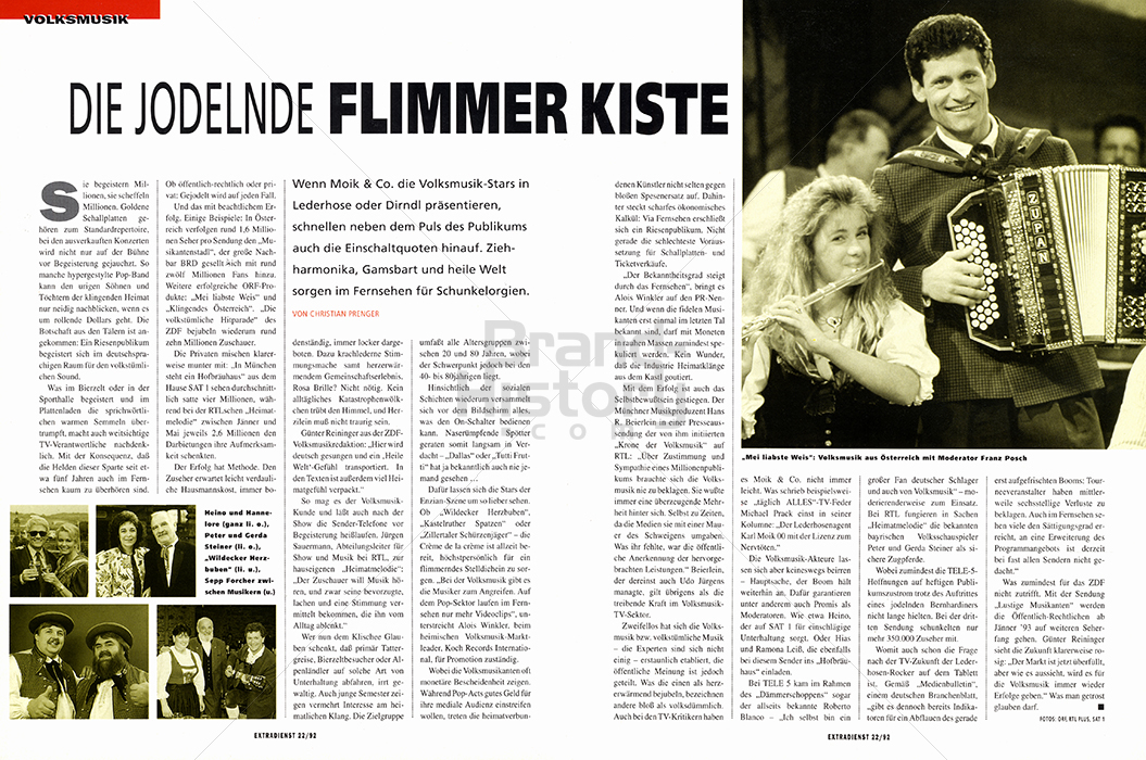 EXTRADIENST - Christian Prenger: "DIE JODELNDE FLIMMERKISTE" (Sujet ...